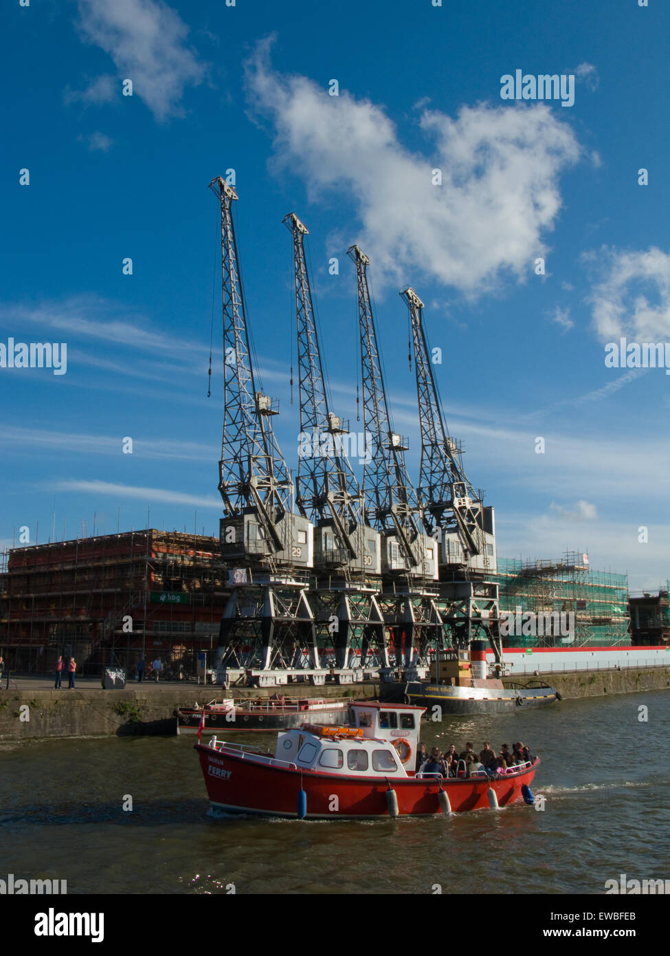 Industrial steam driven cranes in bristol harbour Stock Photo - Alamy