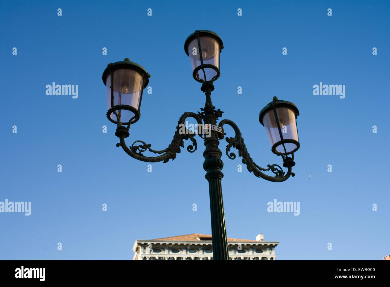 Venice, Italy. streetlight and blue sky Stock Photo - Alamy