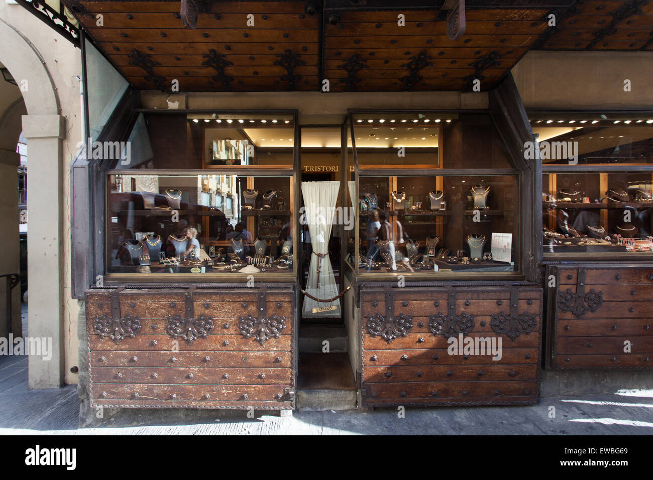 Silver and Goldsmiths on the Ponte Vecchio in Florence, Tuscany, Italy ...