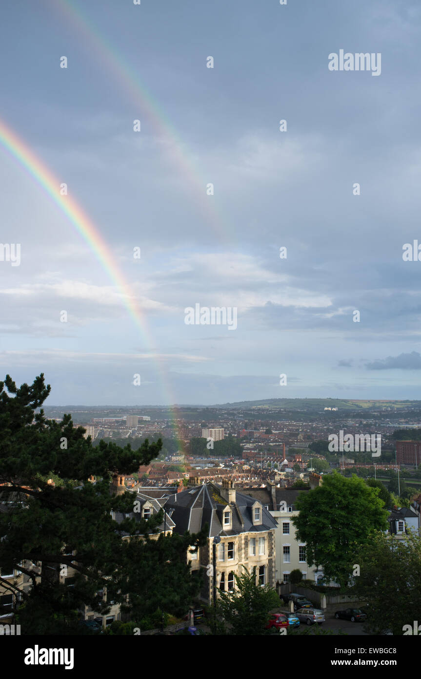 Rainbow over Clifton, Bristol Stock Photo - Alamy