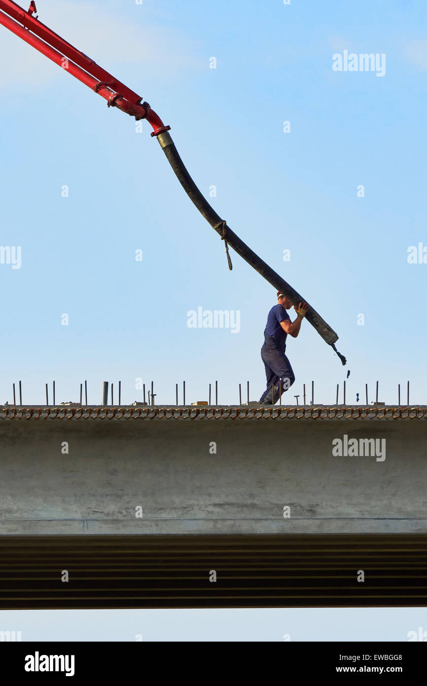 Road works on the construction of the bridge Stock Photo - Alamy
