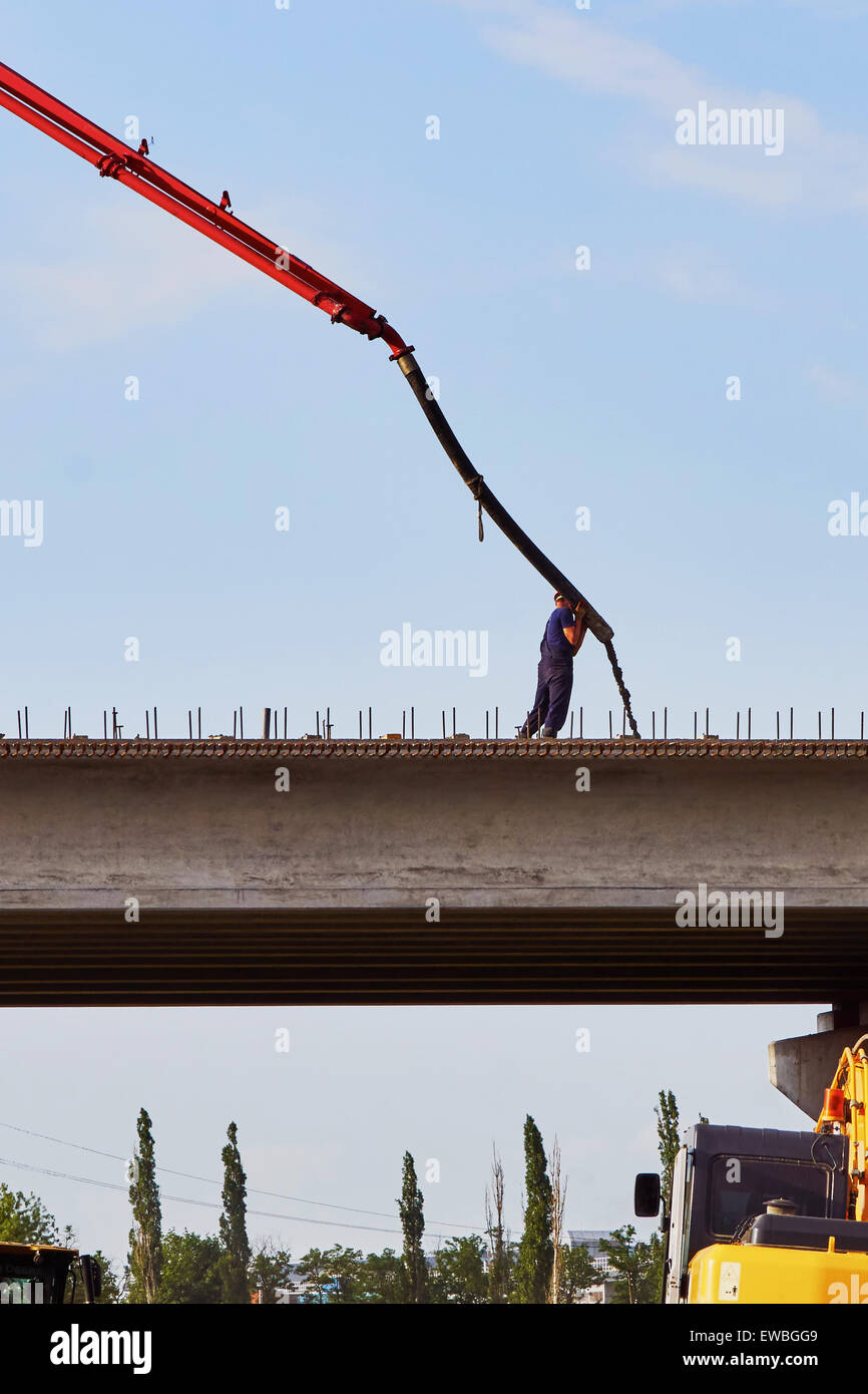 Road works on the construction of the bridge Stock Photo - Alamy
