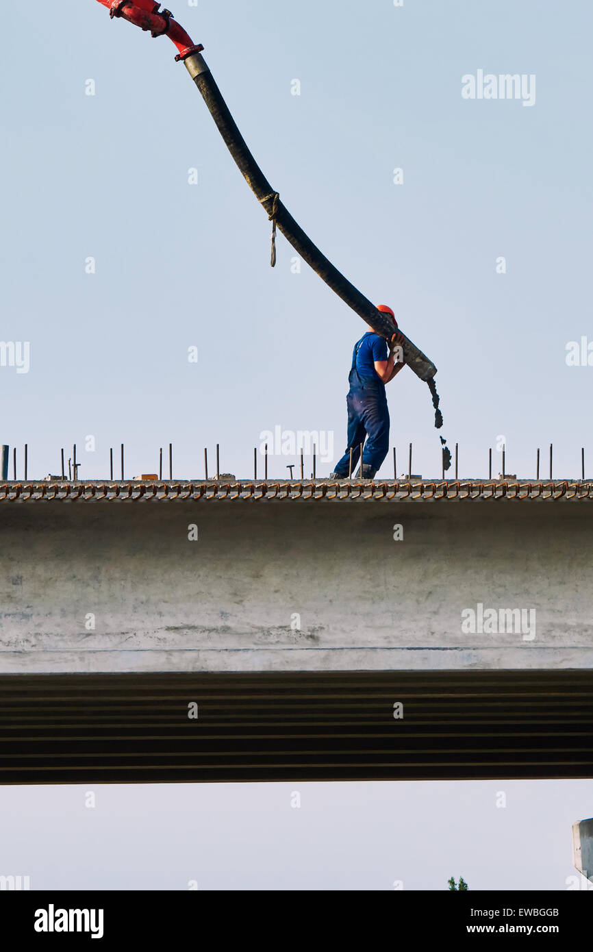Road works on the construction of the bridge Stock Photo - Alamy
