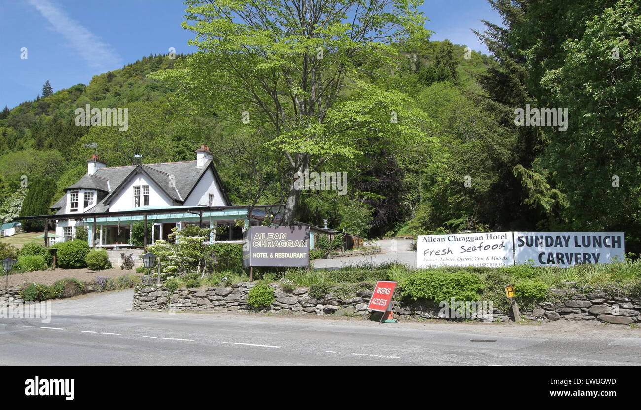 Ailean Chraggan hotel and restaurant Weem Scotland June 2015 Stock ...