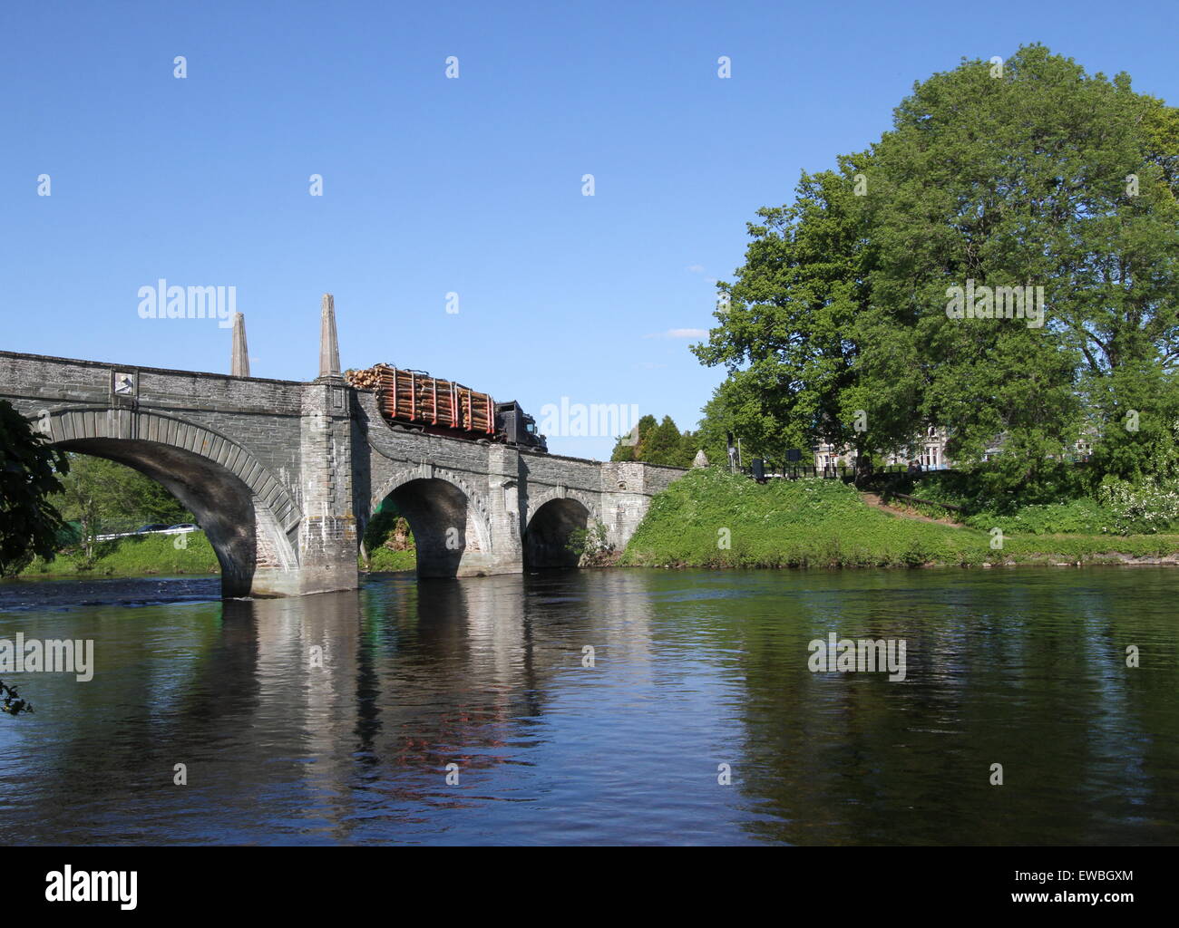 Logging truck crossing bridge hi-res stock photography and images - Alamy