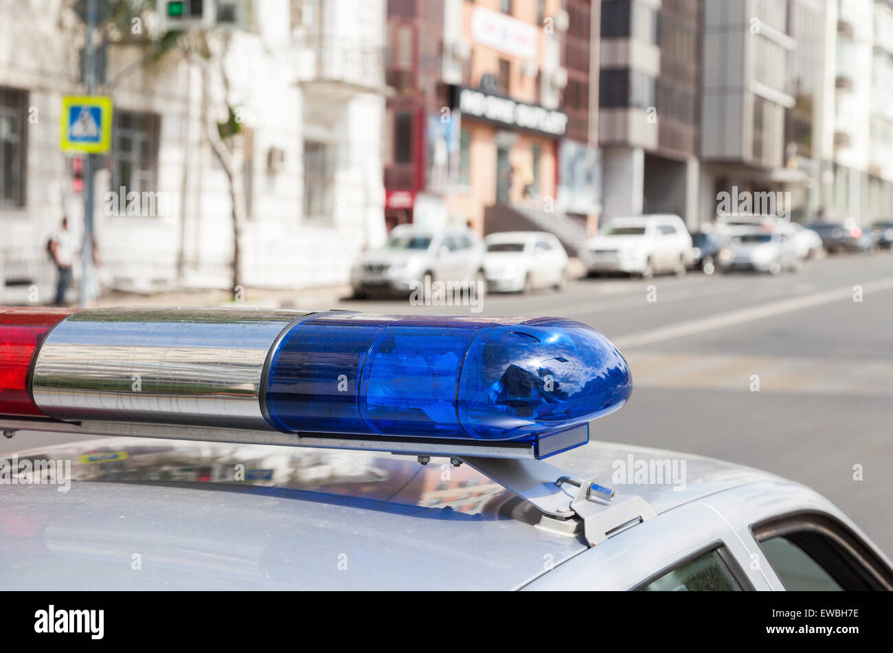 Close-up of the colorful lights on top of a police vehicle Stock Photo ...