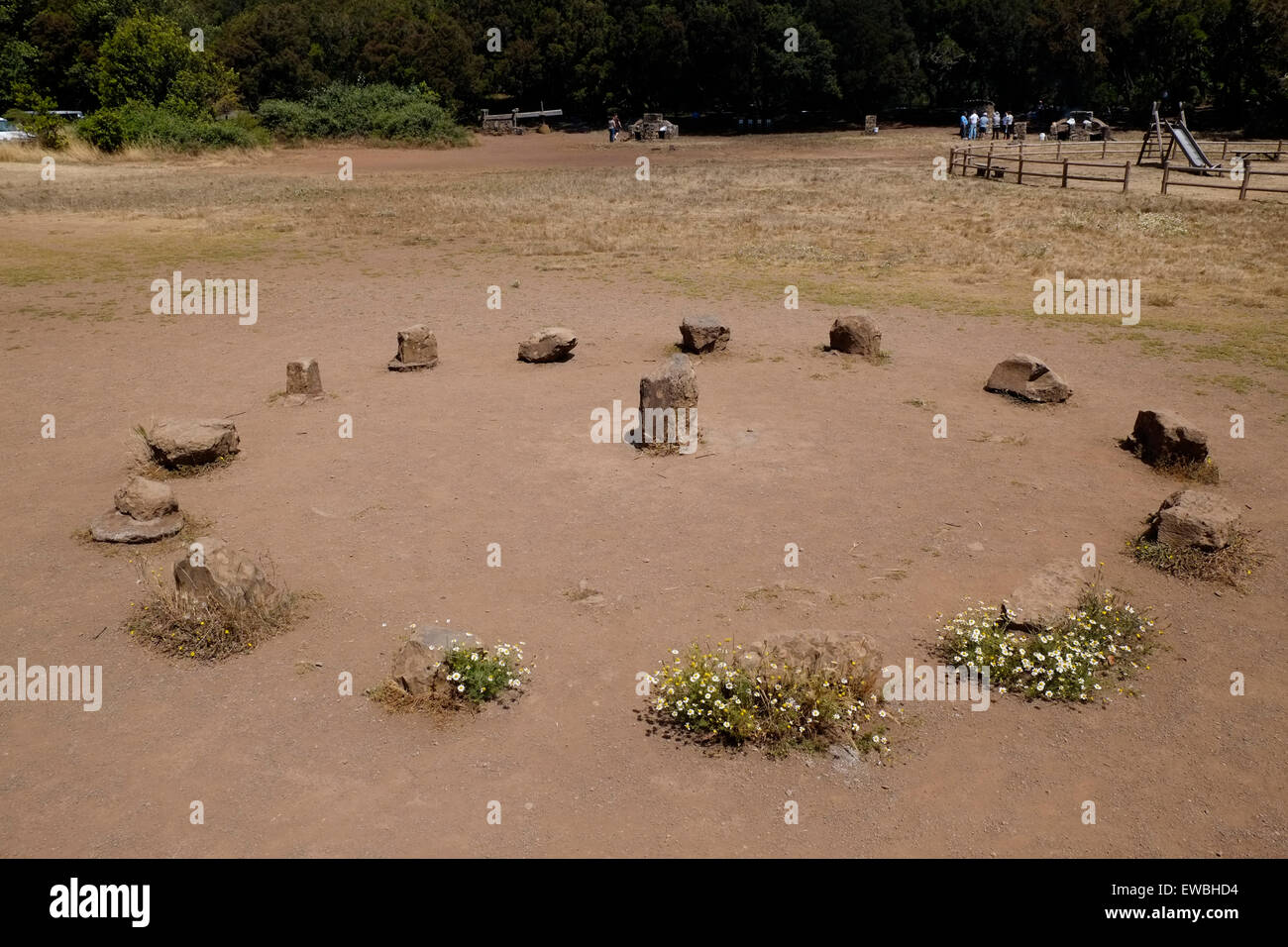 Circle of stones depicting 15 of the most common types of witches ...