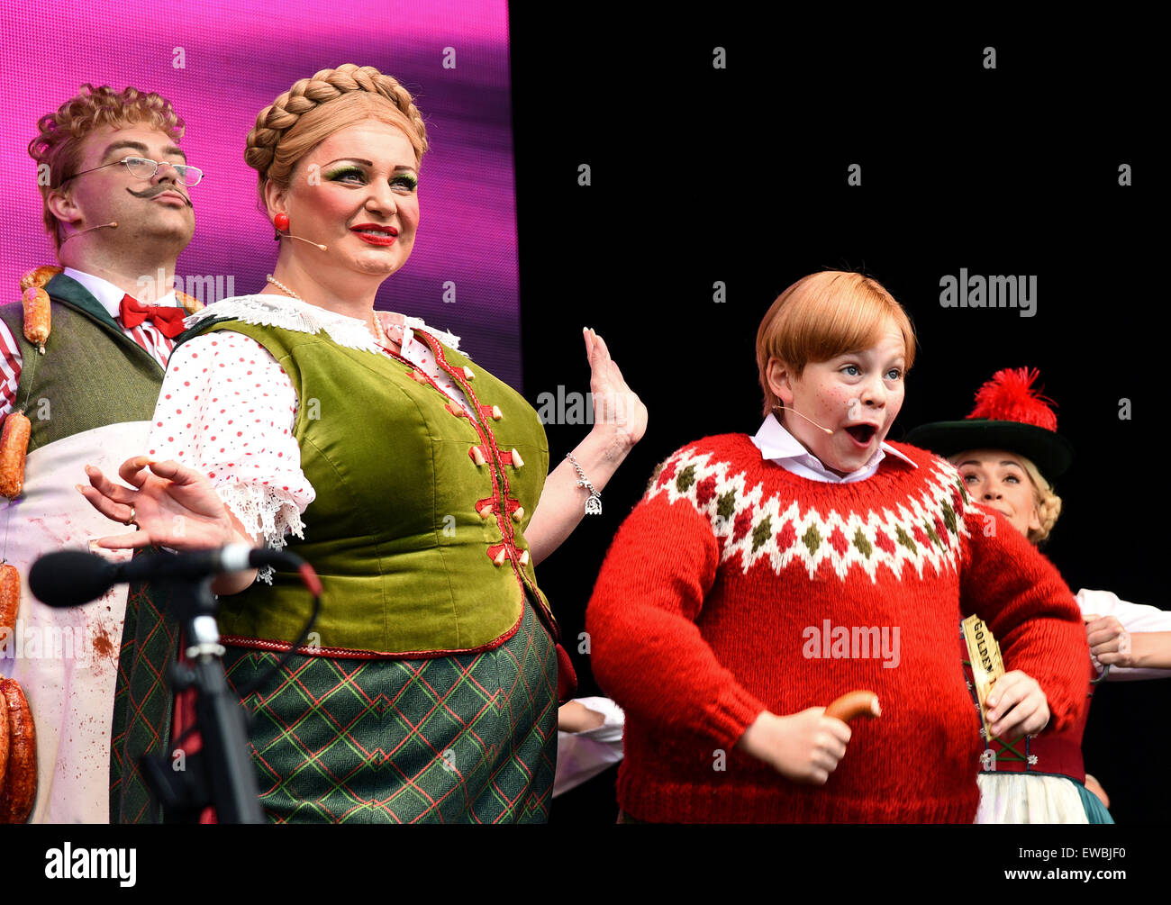 London, UK. 20th June, 2015. The cast of Charlie and the Chocolate ...