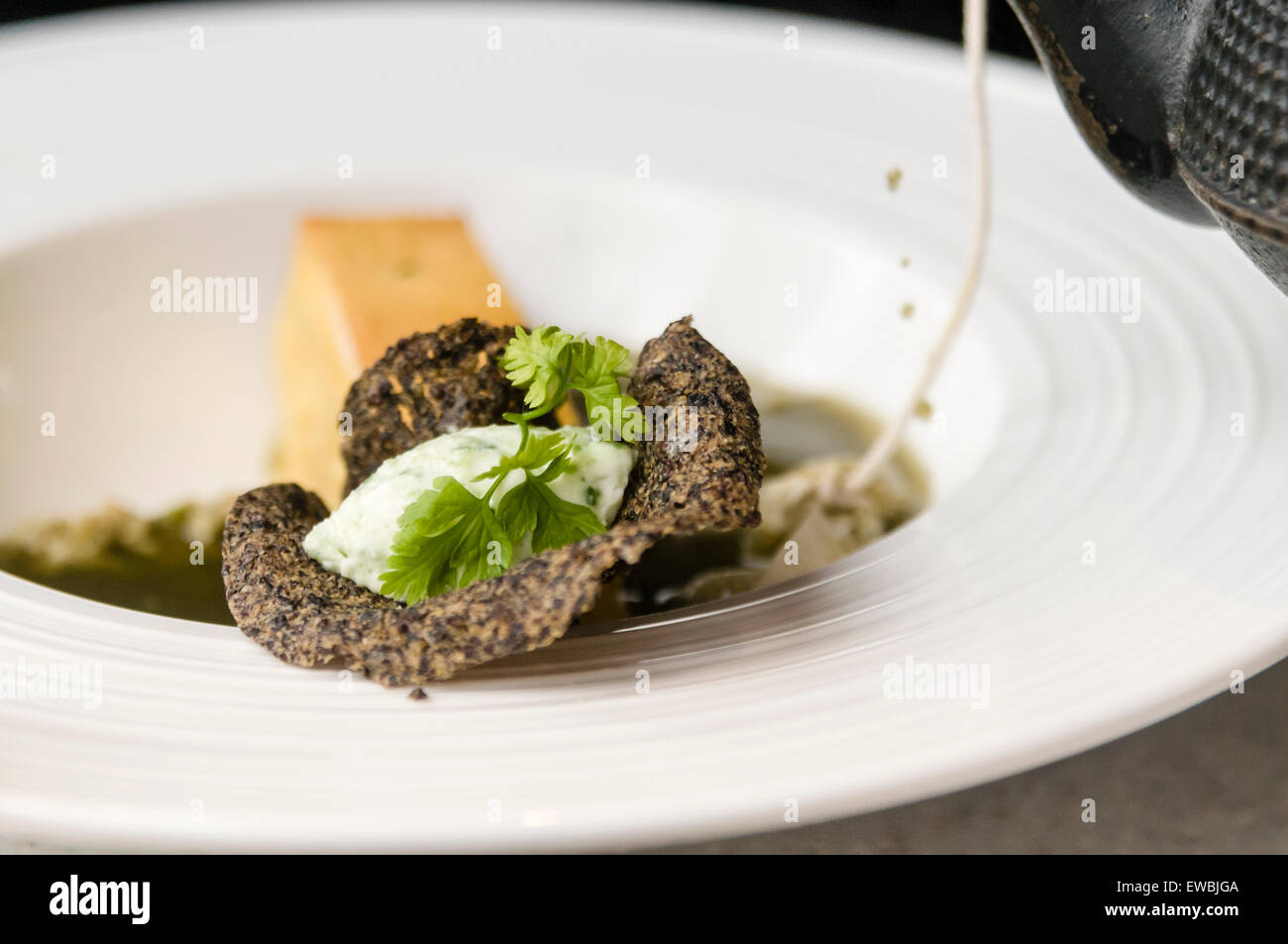 Savoury French toast 3.0, filled with Parmesan Royal, spring tapenade ...