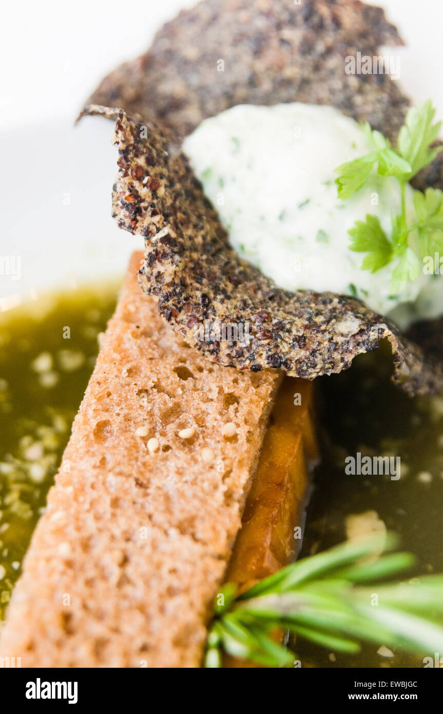 Savoury French toast 3.0, filled with Parmesan Royal, spring tapenade ...