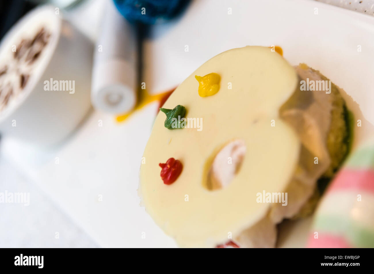 Inspired by an art gallery, dessert consists of an edible painter's ...