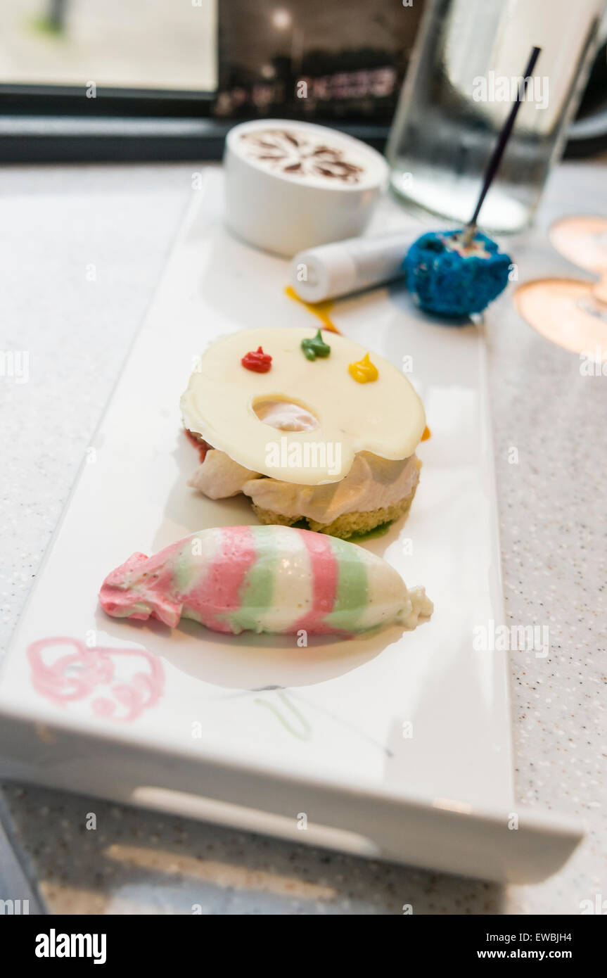 Inspired by an art gallery, dessert consists of an edible painter's ...