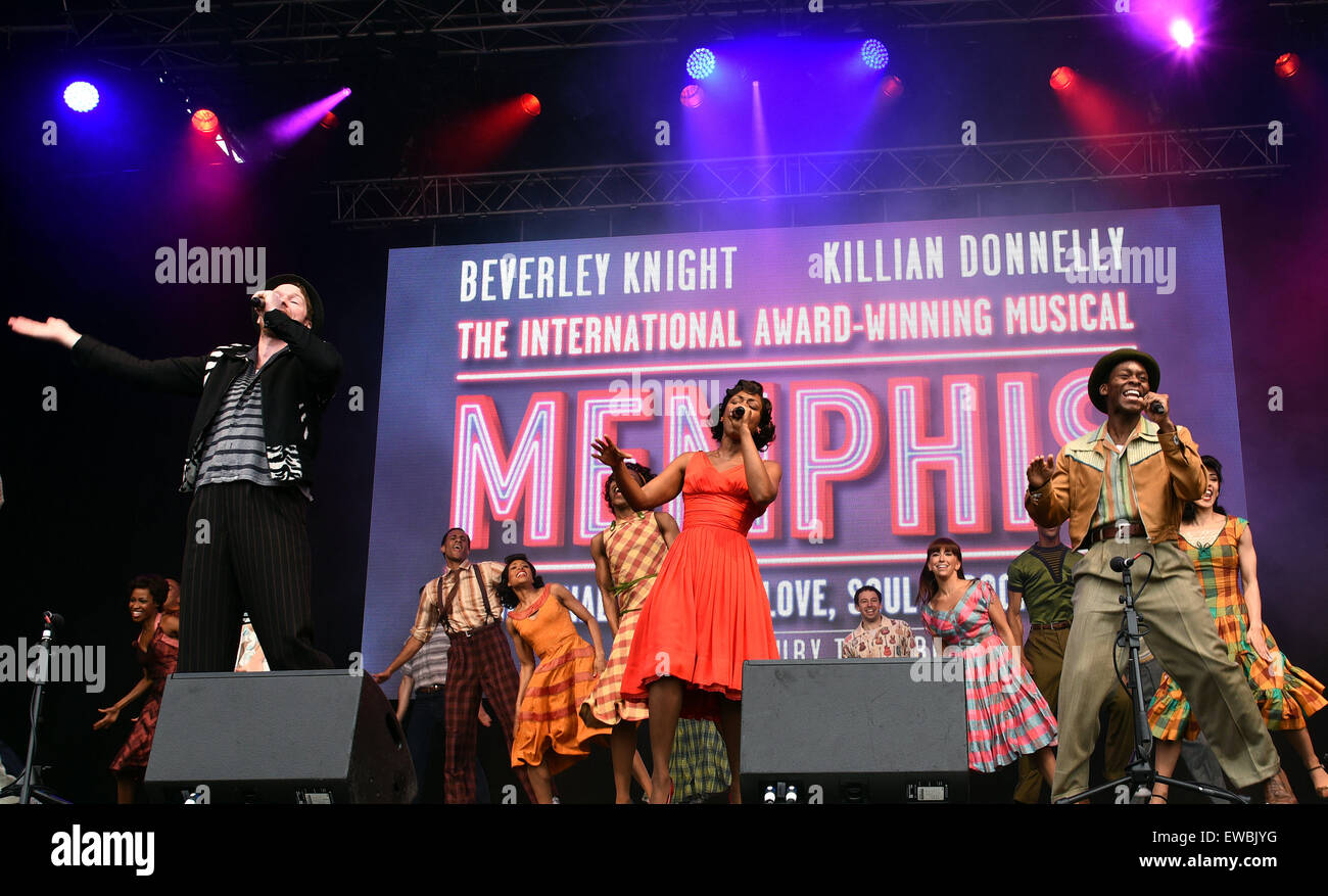 London, UK. 20th June, 2015. Beverley Knight and the cast of Memphis at ...