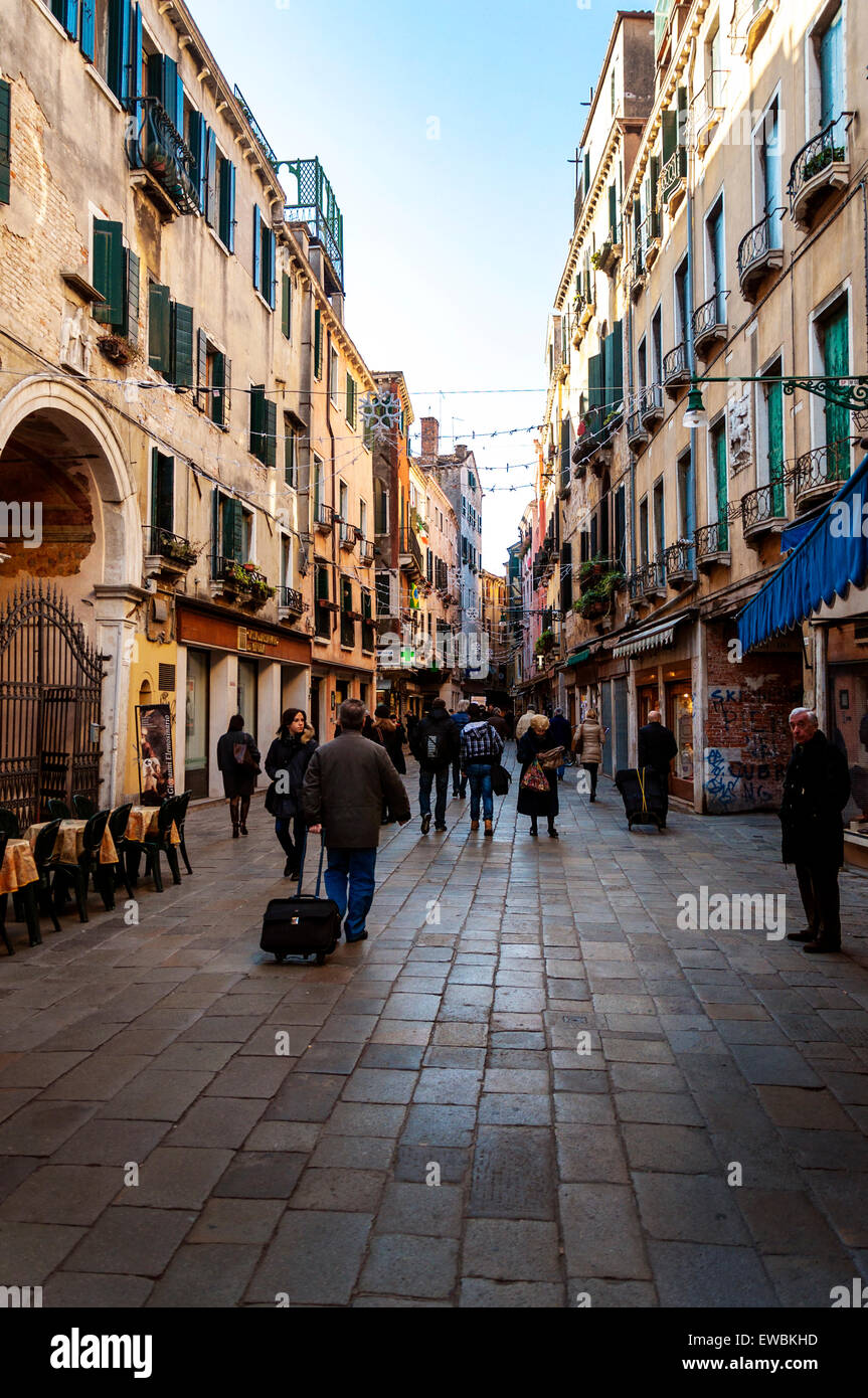 Ruga Vecchia San Giovanni street scene in Venice, Italy Stock Photo - Alamy