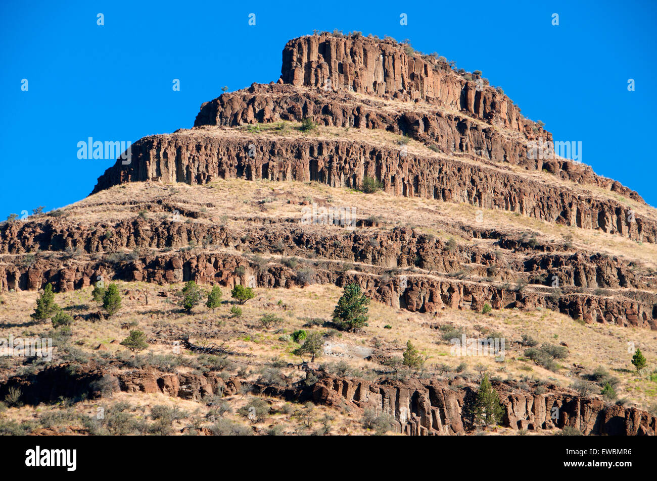 Basalt cliffs near Spray, John Day River State Scenic Waterway ...