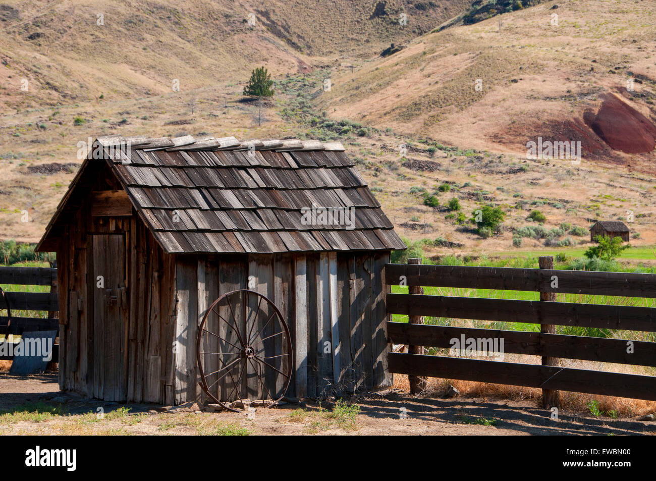 Ranch fence at Cant Ranch, John Day Fossil Beds National Monument-Sheep ...