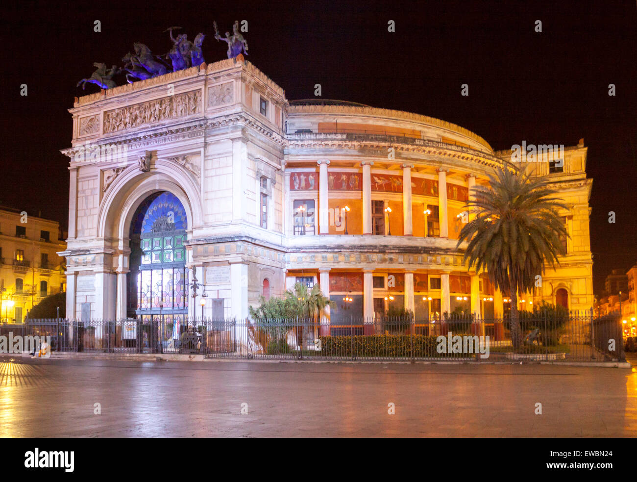 Politama famous theater with its colors and shapes. Palermo, Sicily ...