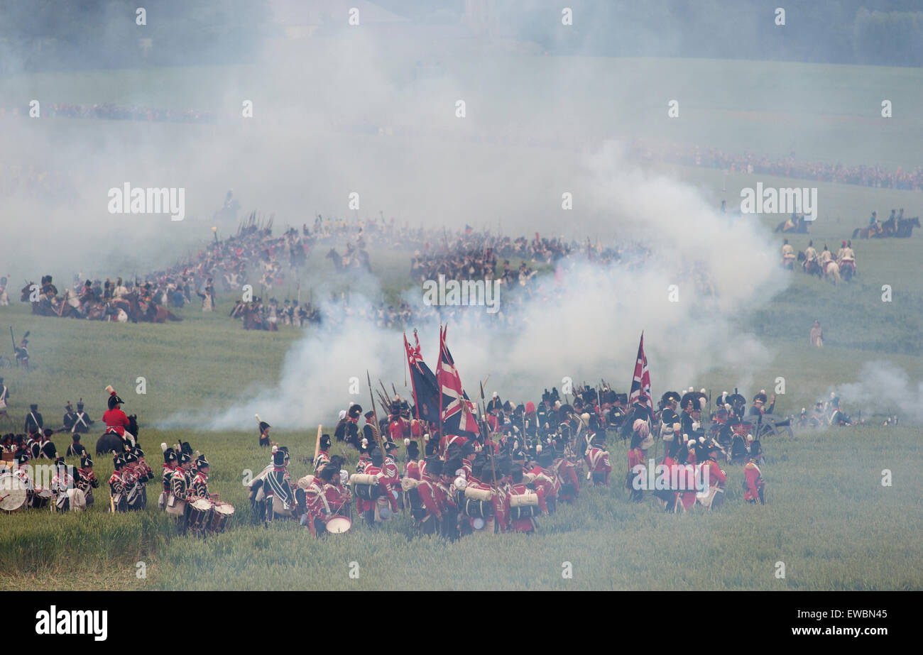 Spectacular reenactment of the Battle of Waterloo on the original ...