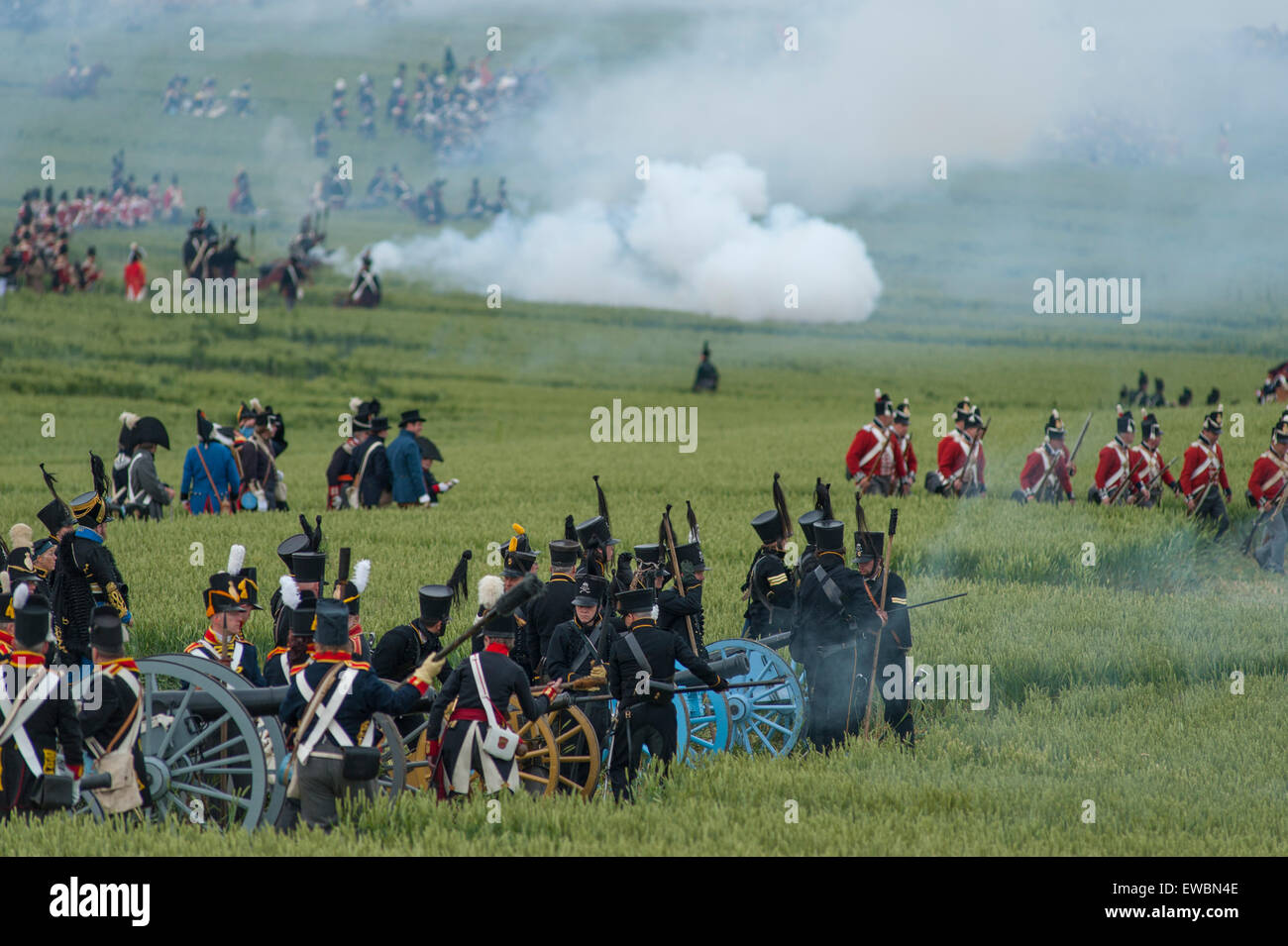 Spectacular reenactment of the Battle of Waterloo on the original ...