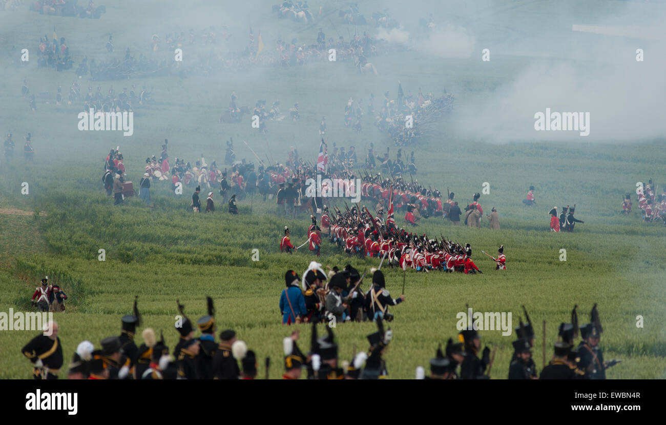 Spectacular reenactment of the Battle of Waterloo on the original ...