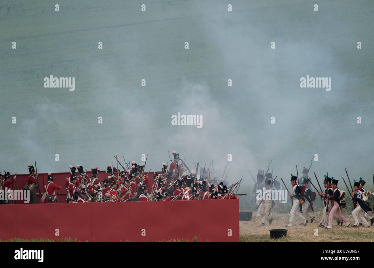 Spectacular reenactment of the Battle of Waterloo on the original ...