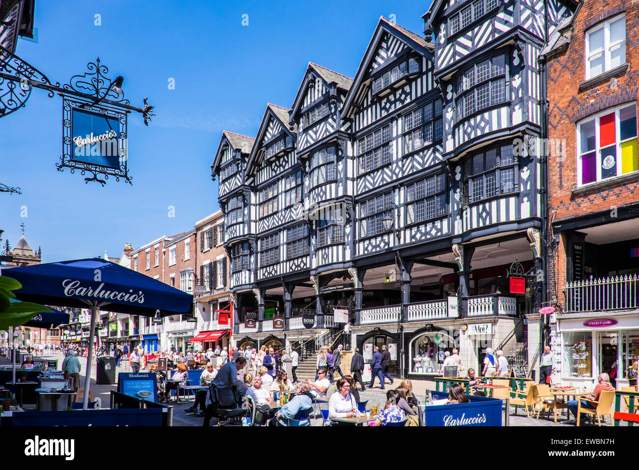 Timber framed buildings of Chester, Cheshire, England, U.K Stock Photo ...