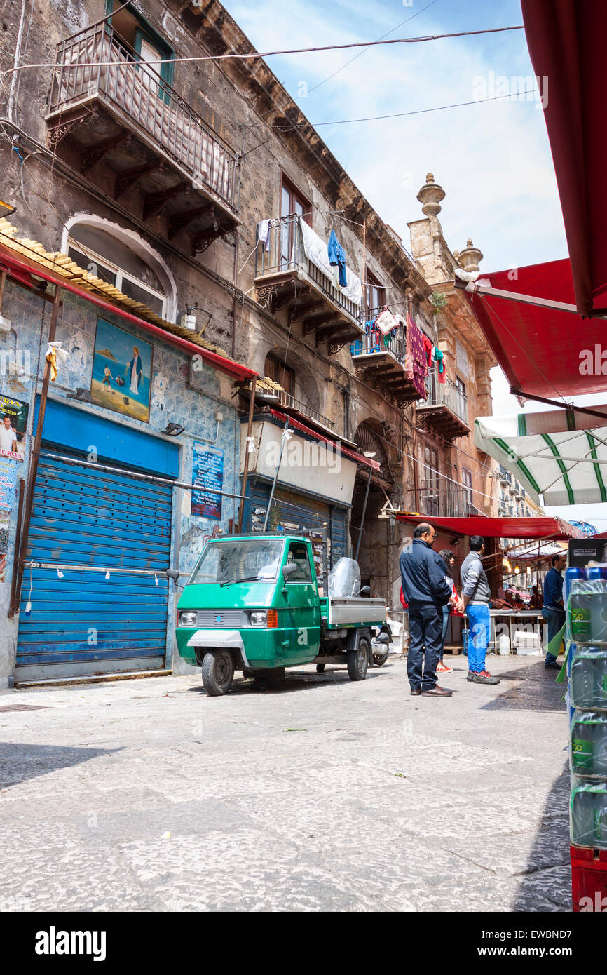 Market of the Capo in frenetic activity. Palermo, Sicily. Italy Stock ...
