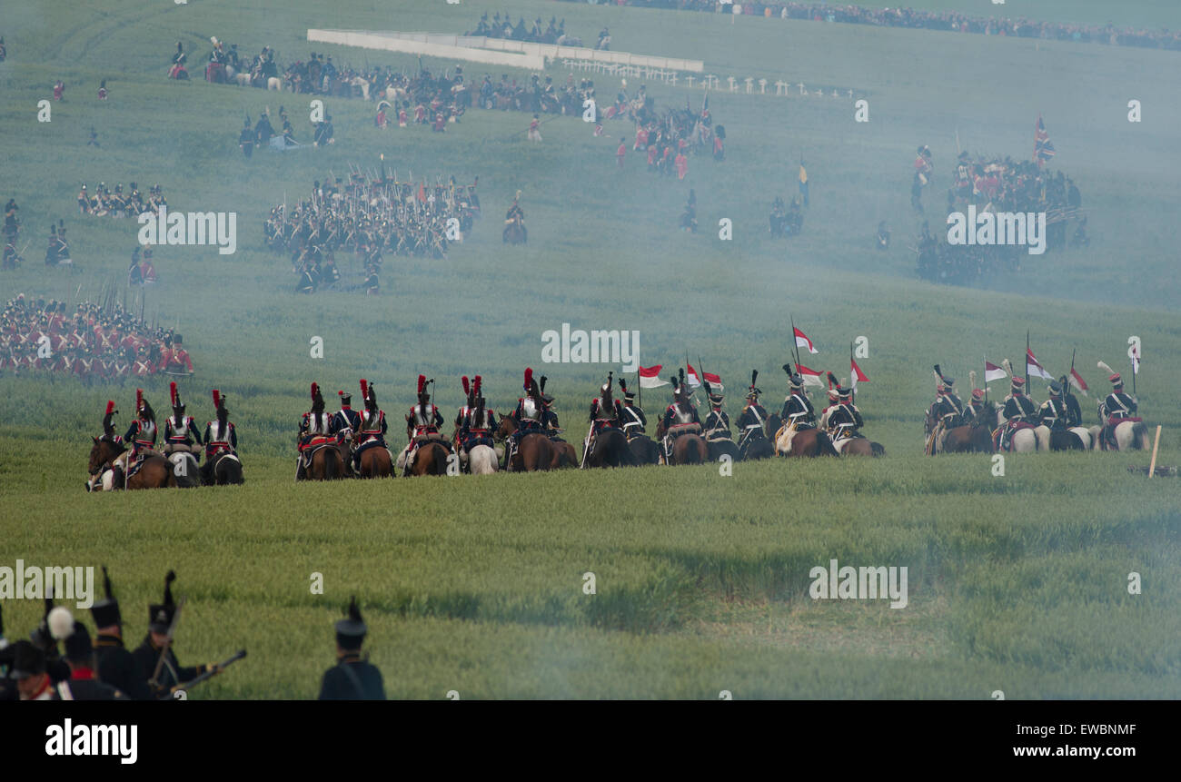 Spectacular reenactment of the Battle of Waterloo on the original ...
