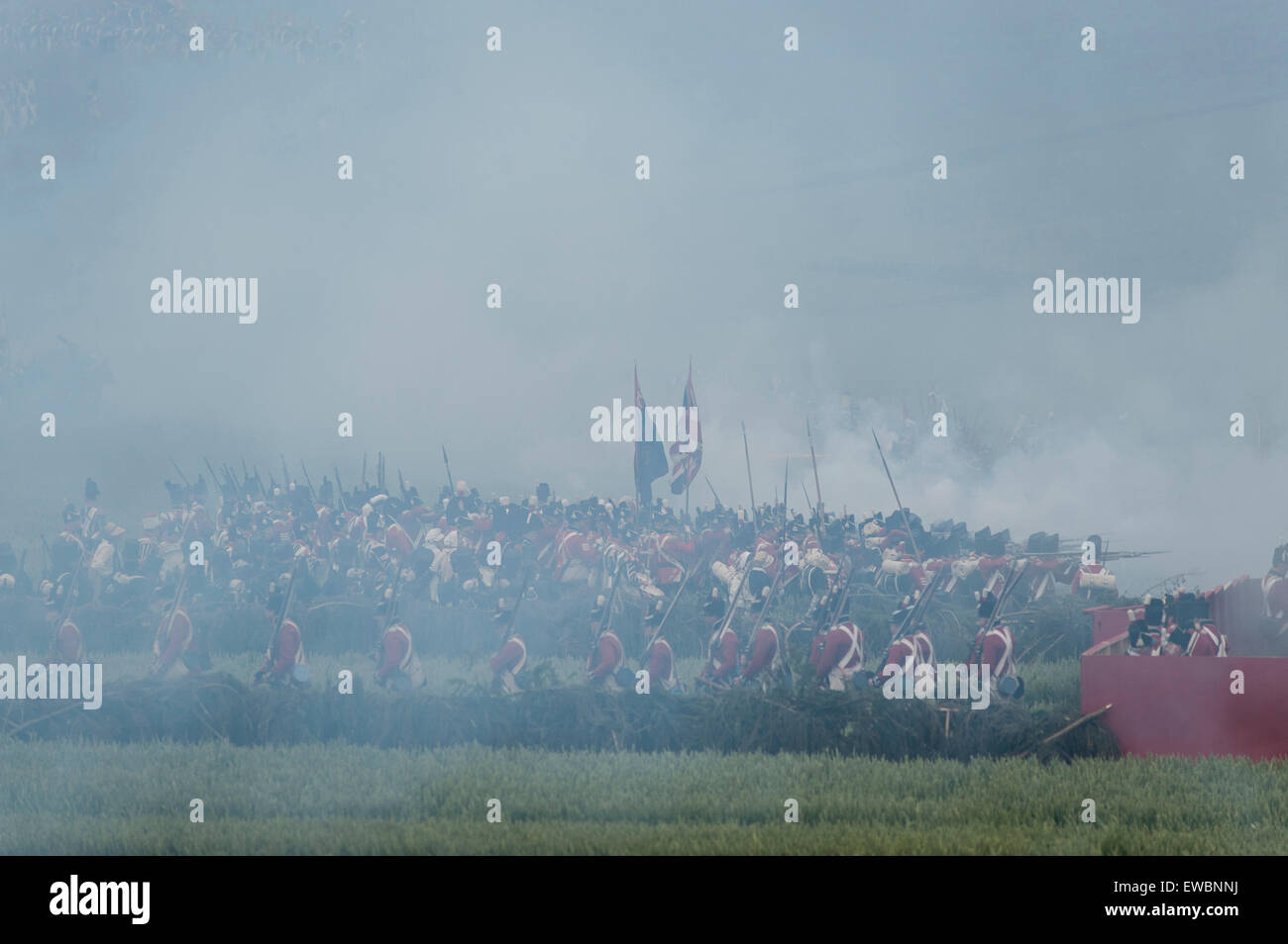 Spectacular reenactment of the Battle of Waterloo on the original ...