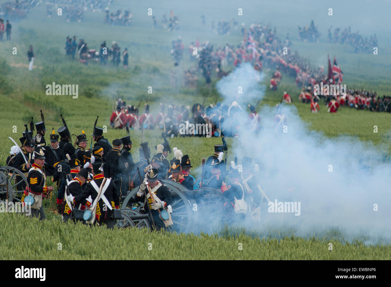 Spectacular reenactment of the Battle of Waterloo on the original ...