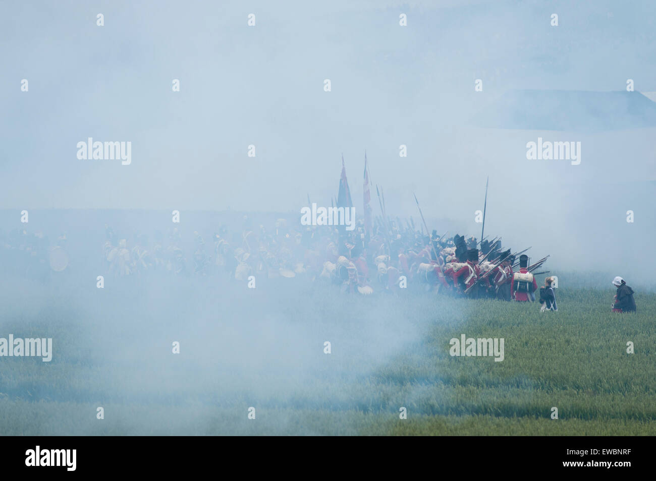 Spectacular reenactment of the Battle of Waterloo on the original ...