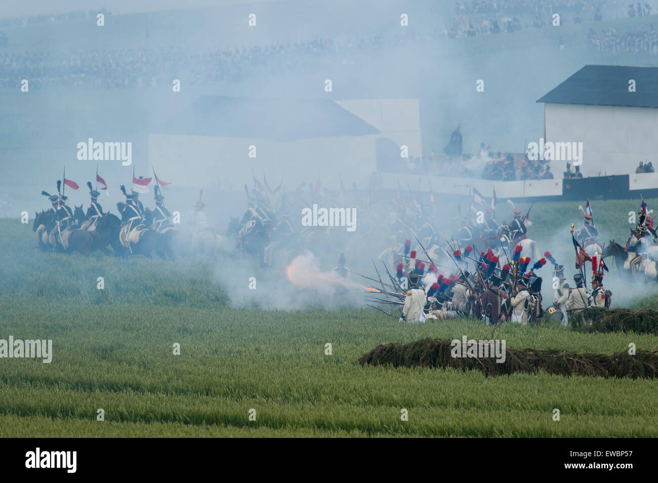 Spectacular reenactment of the Battle of Waterloo on the original ...
