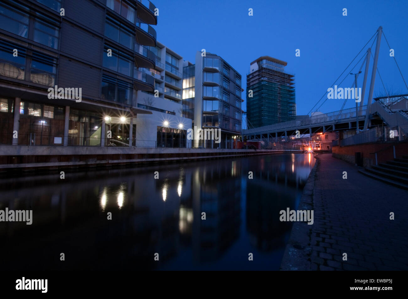 Nottingham City Canal at night, Nottinghamshire England UK Stock Photo ...