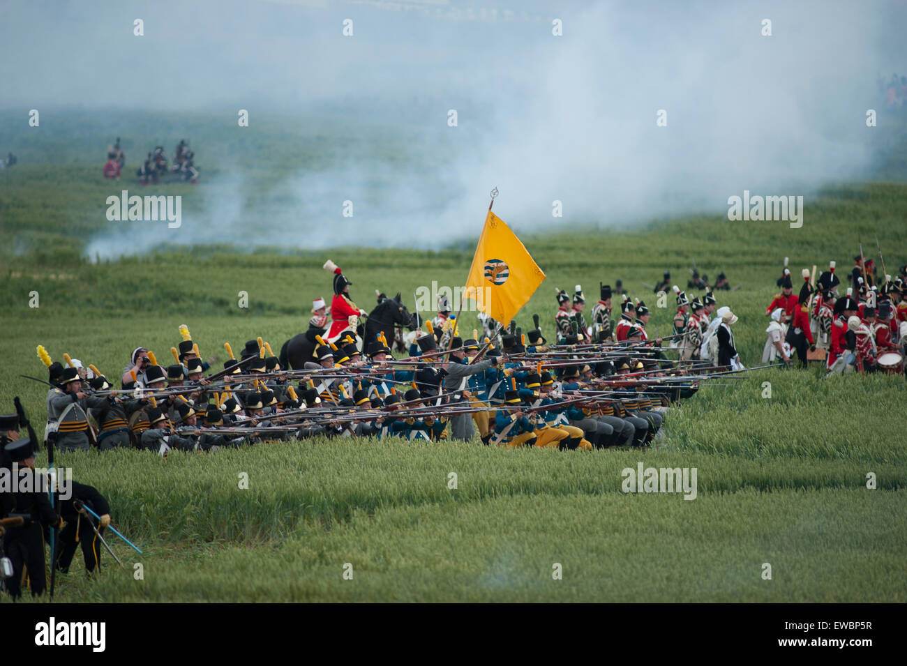 Spectacular reenactment of the Battle of Waterloo on the original ...
