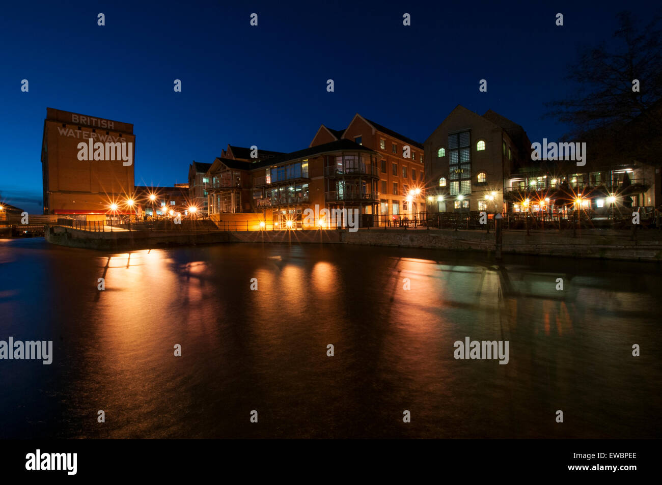 Nottingham City Canal at night, Nottinghamshire England UK Stock Photo ...