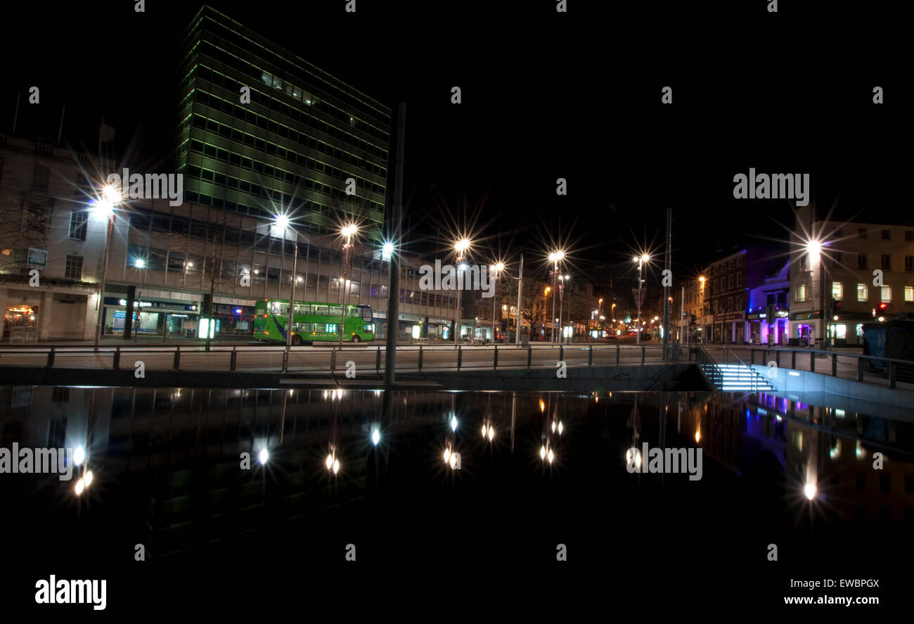 Market Square Reflections, Nottingham City at night, Nottinghamshire ...