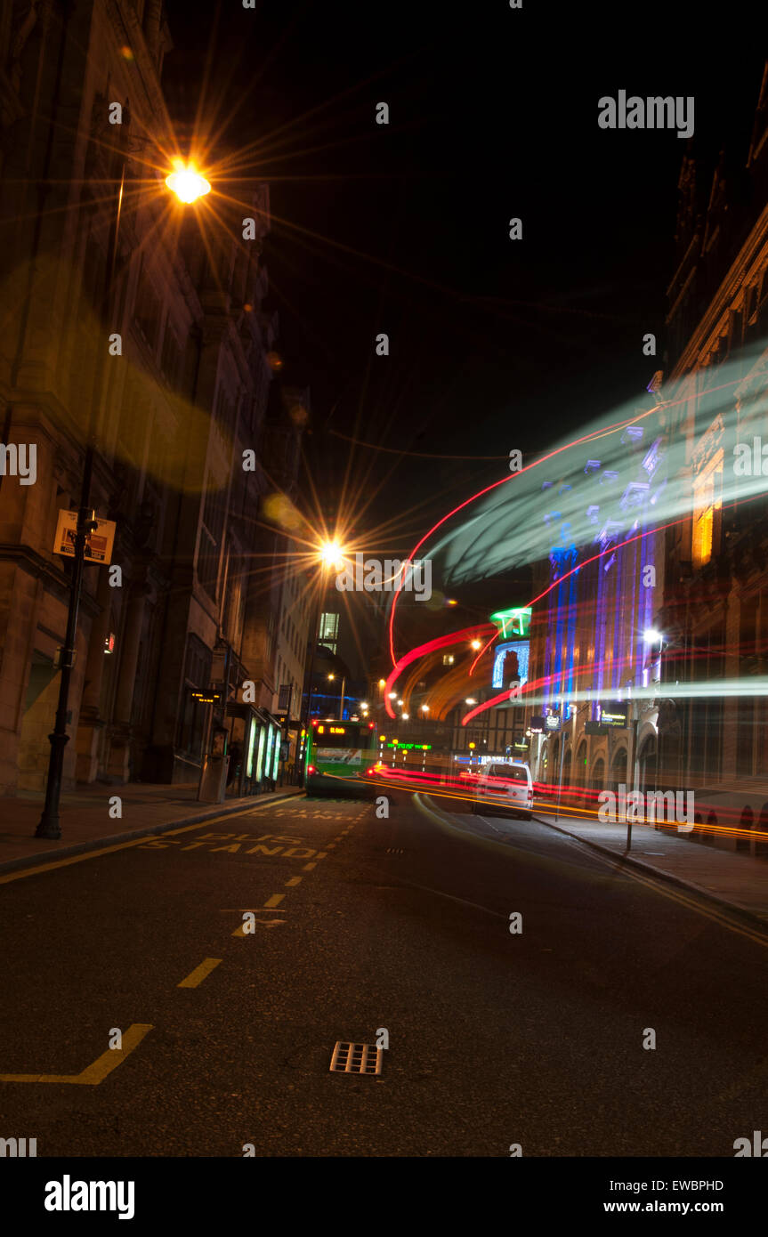 King Street, Nottingham City at night, Nottinghamshire England UK Stock ...