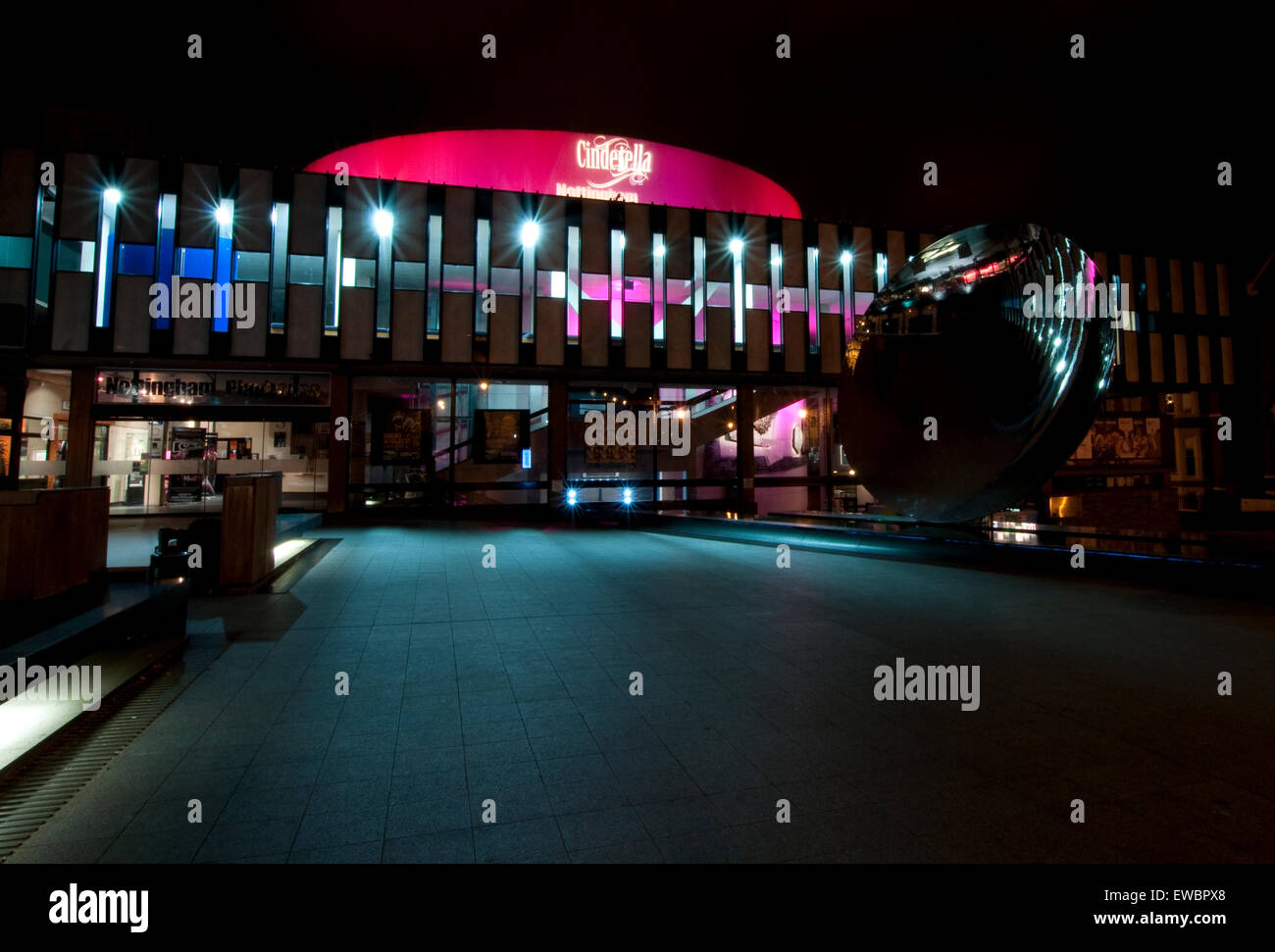 Nottingham Playhouse at night, Nottinghamshire England UK Stock Photo ...