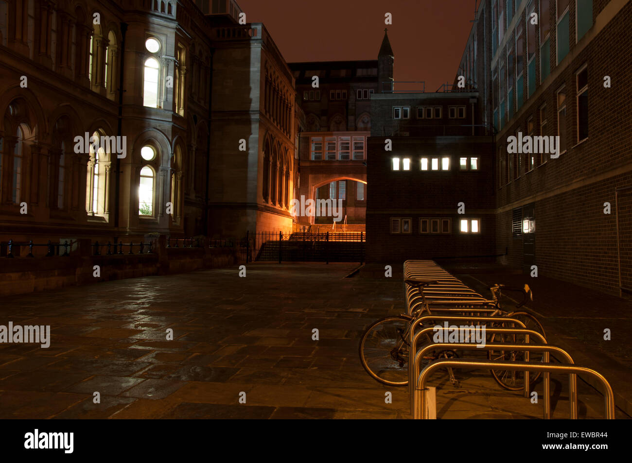 Shakespeare Street, Nottingham City at night, Nottinghamshire England ...