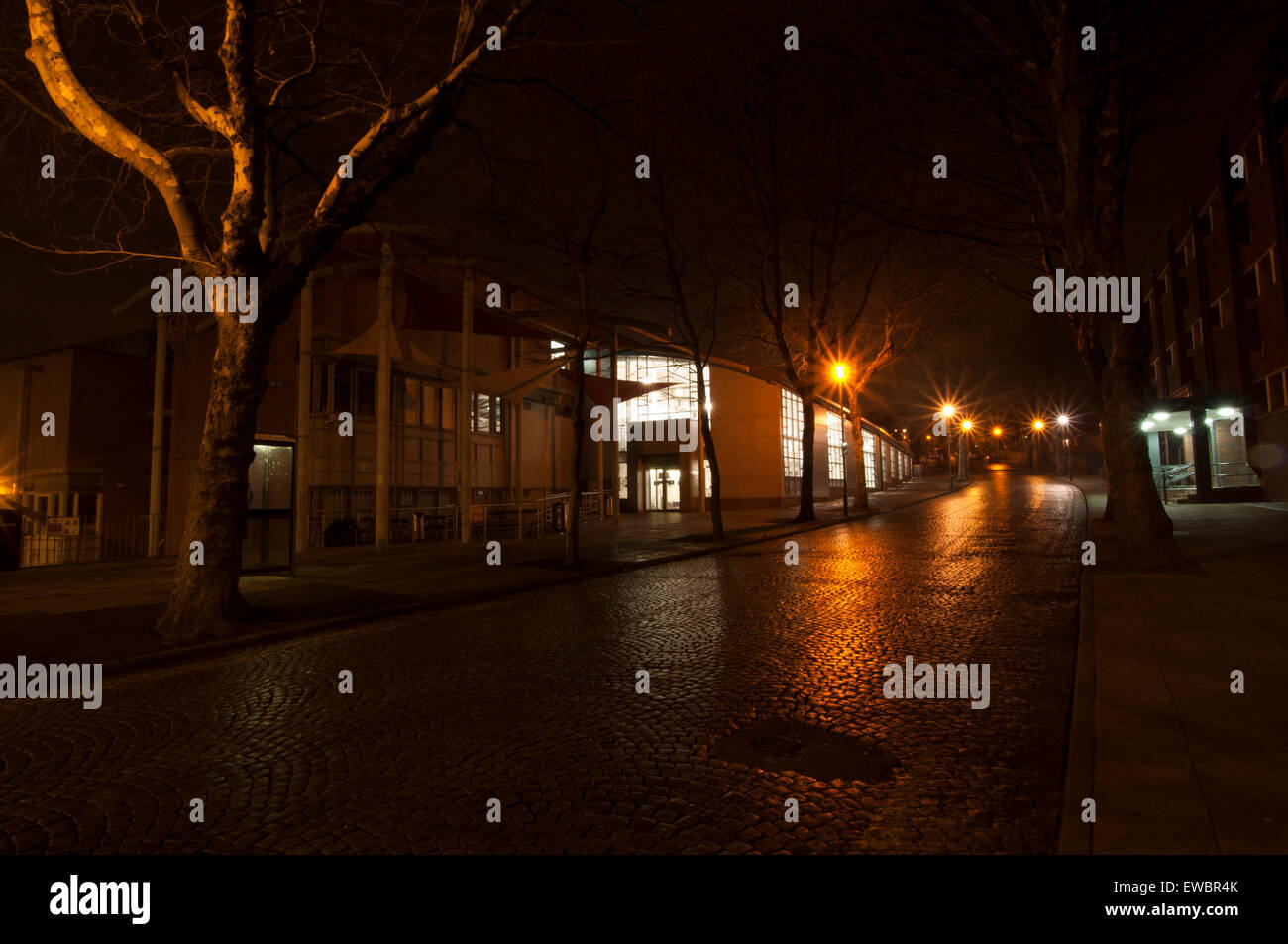 Shakespeare Street, Nottingham City at night, Nottinghamshire England ...