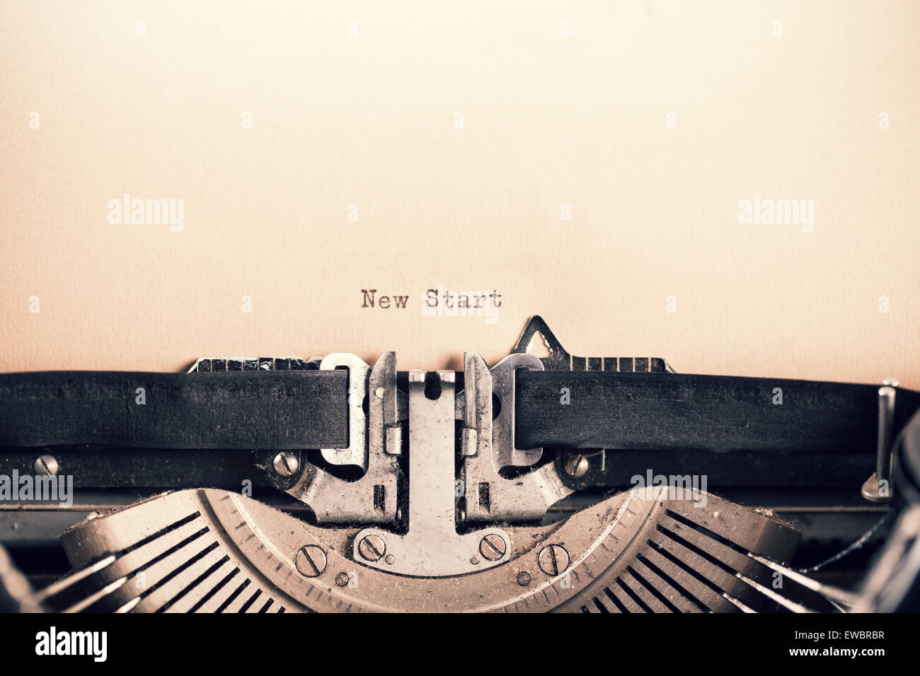 Detail of retro typewriter with message Stock Photo - Alamy