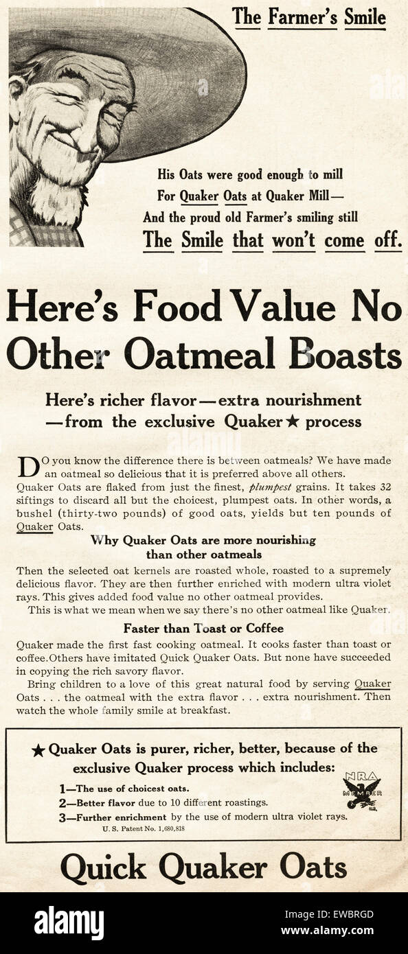 1930s ads food hi-res stock photography and images - Alamy