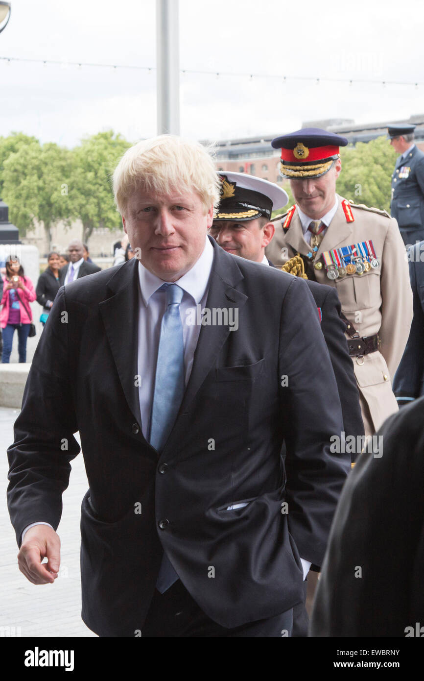 London, UK. 22 June 2015. Pictured: Boris Johnson with senior military ...
