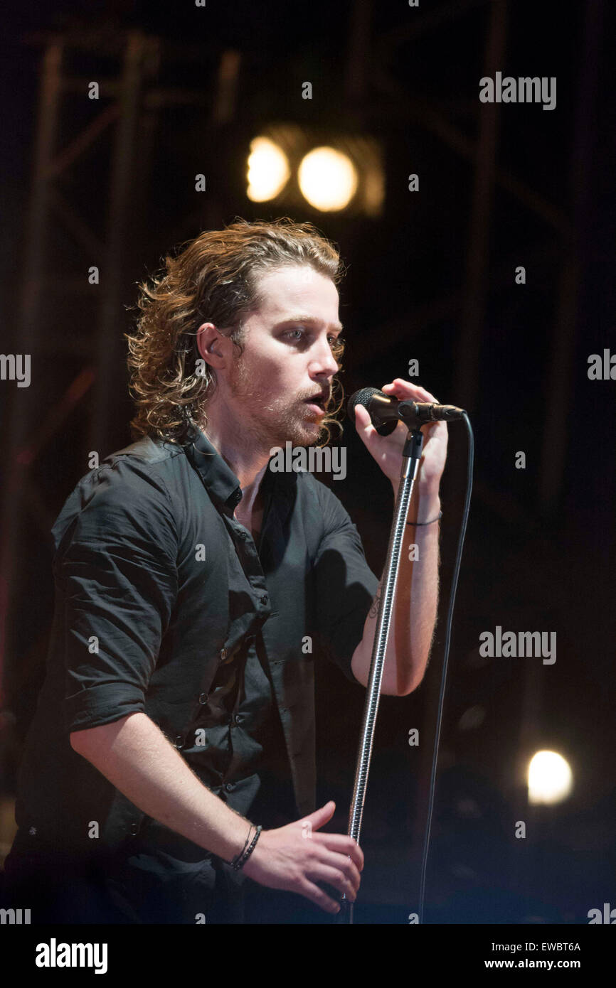 Singer Julien Doré on stage (2014/07/30 Stock Photo - Alamy