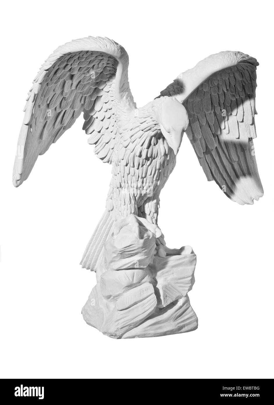 statue of an eagle made of gypsum in the classical style. Isolated ...