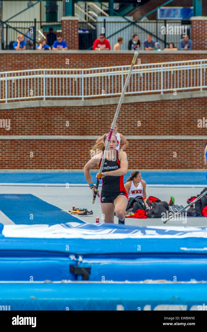 Pole vaulting for women at the Kentucky Relays. This was held at the ...