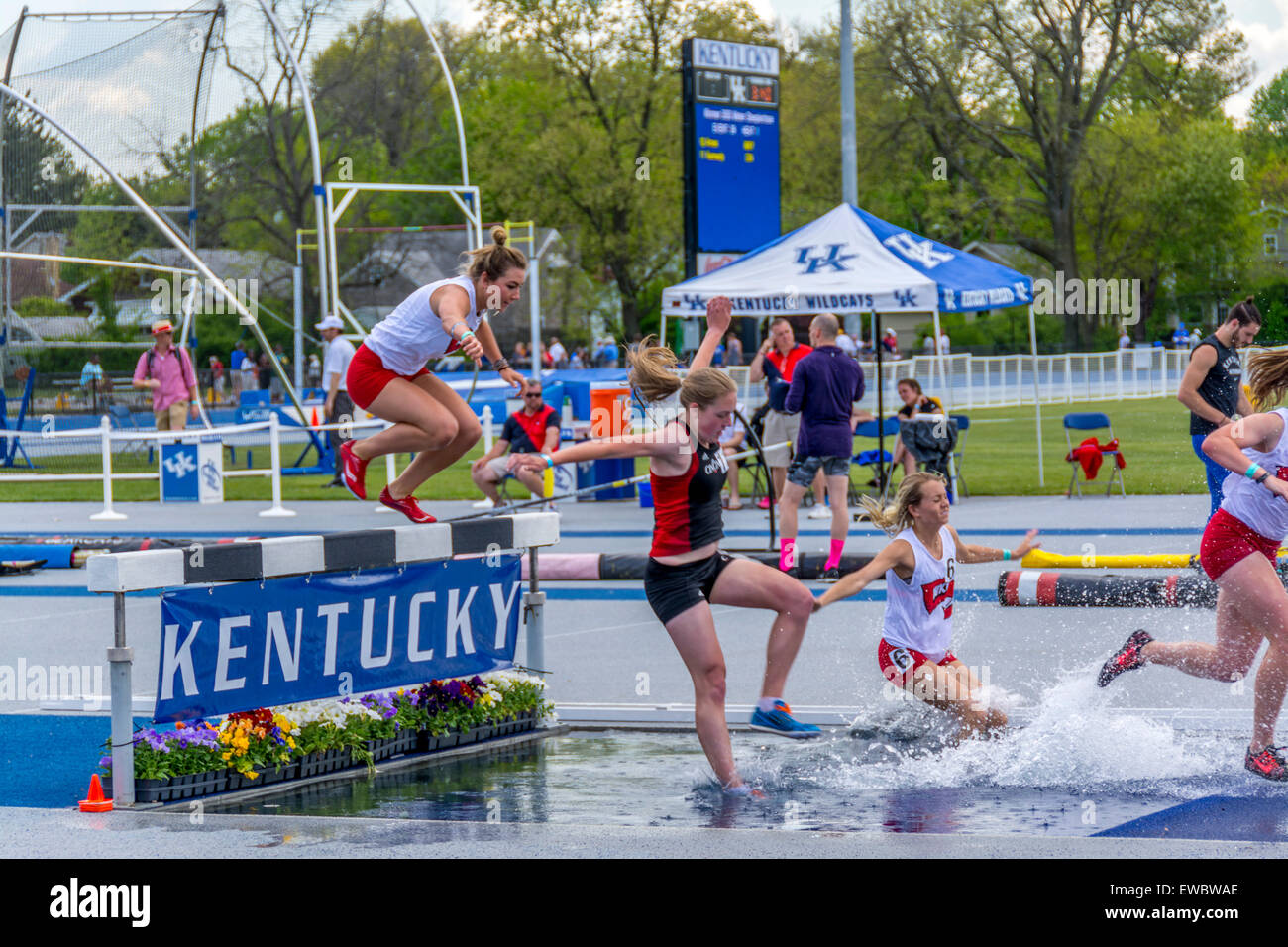 Steeplechase race for women at the Kentucky Relays. This was held at ...