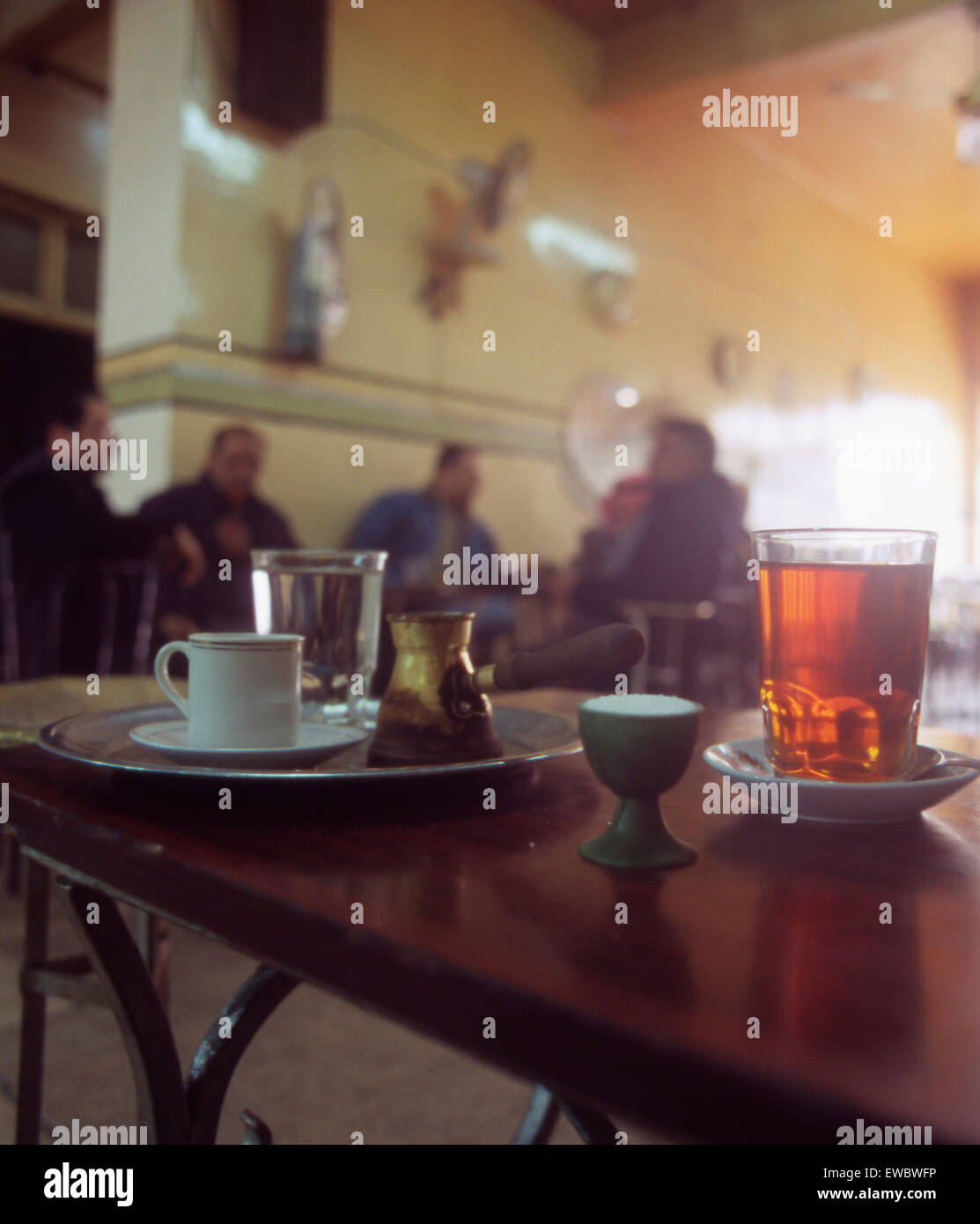 Drinks and tea cup placed on the table inside a meeting room, Jordan ...