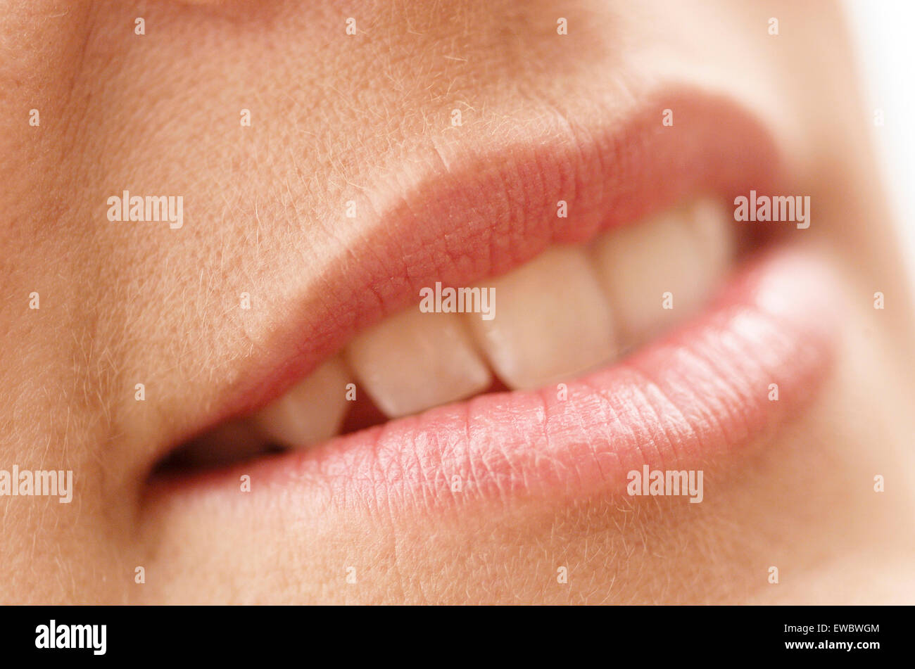 Close up photo of lips and teeth of a young woman, Switzerland, Europe ...