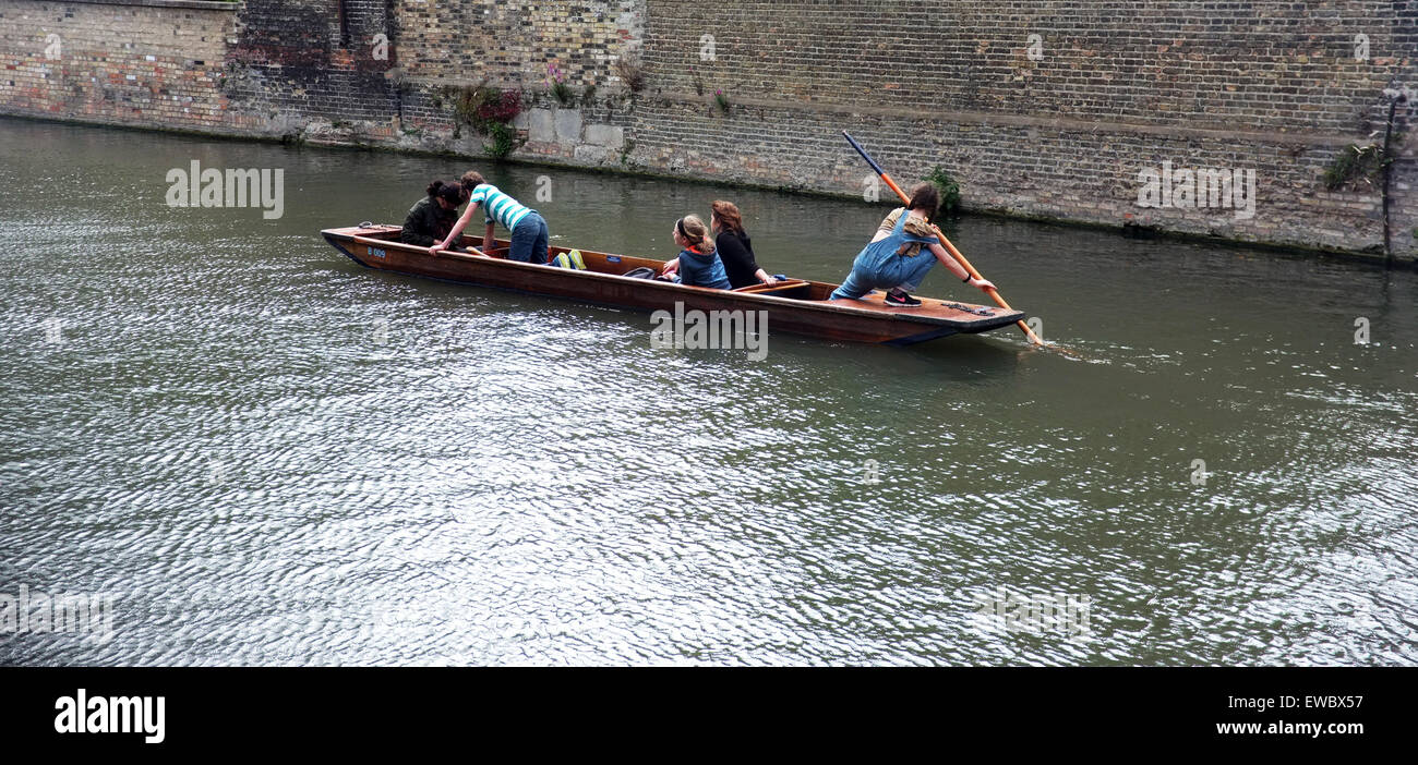 Young punter punting in Cambridge Stock Photo - Alamy